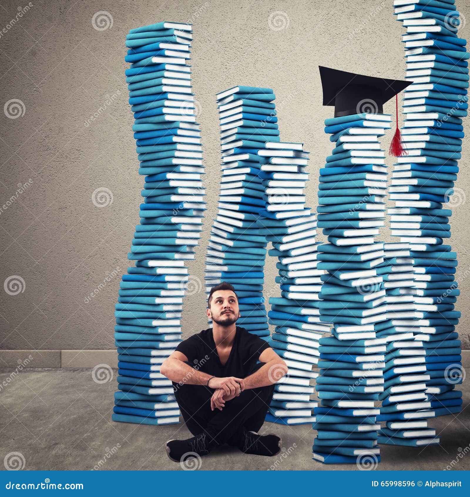 Reach graduation stock photo. Image of school, book, pile - 65998596