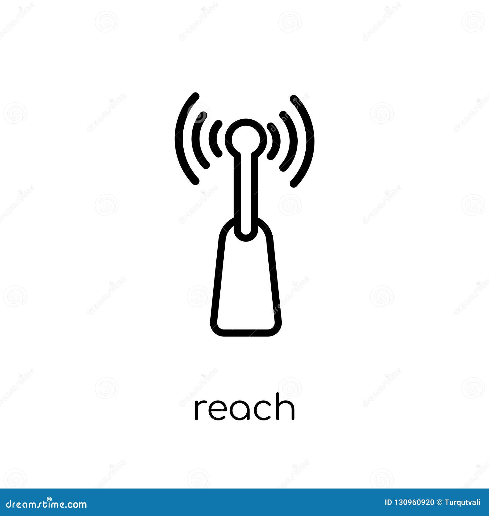 Reach Icon. Trendy Modern Flat Linear Vector Reach Icon on White Stock ...