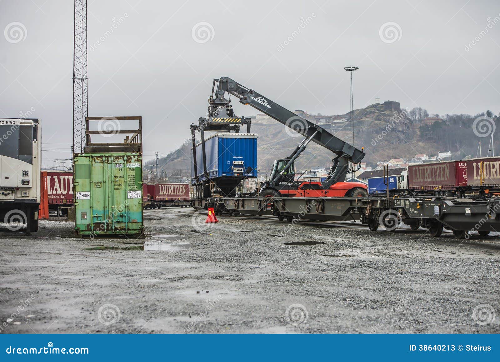 Reach stacker editorial stock photo. Image of commercialvehicle - 38640213