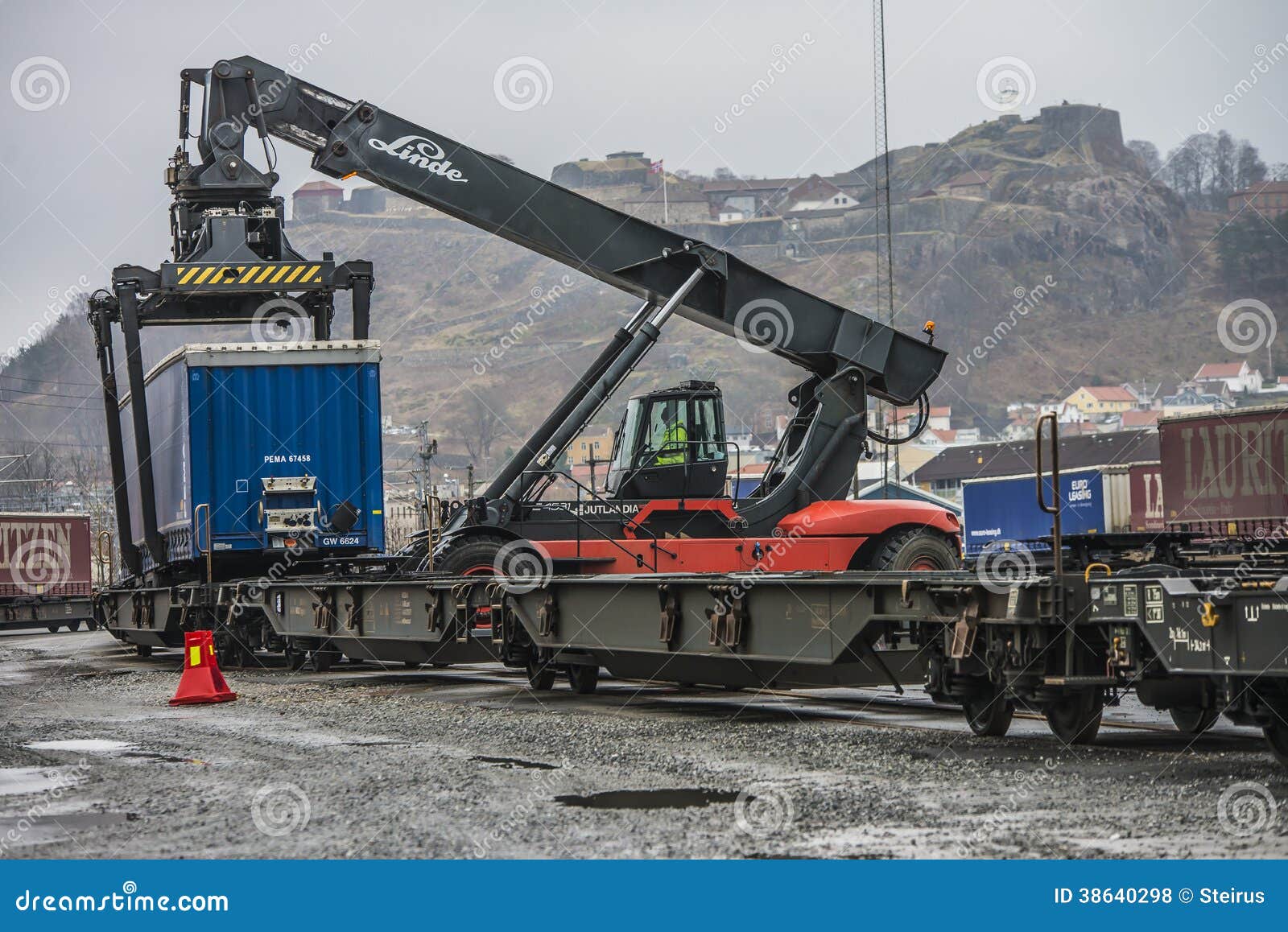 Reach stacker editorial stock photo. Image of load ...