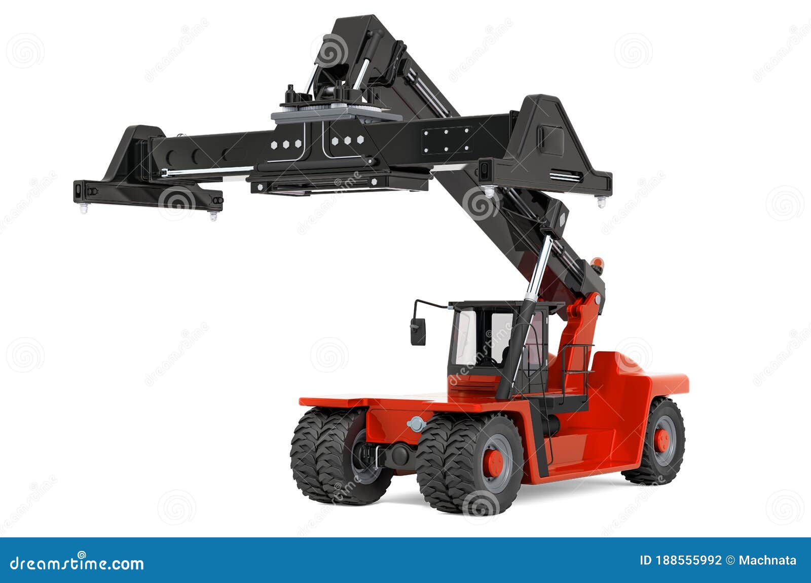 Reach Stacker With Container Cartoon Vector | CartoonDealer.com #67820903