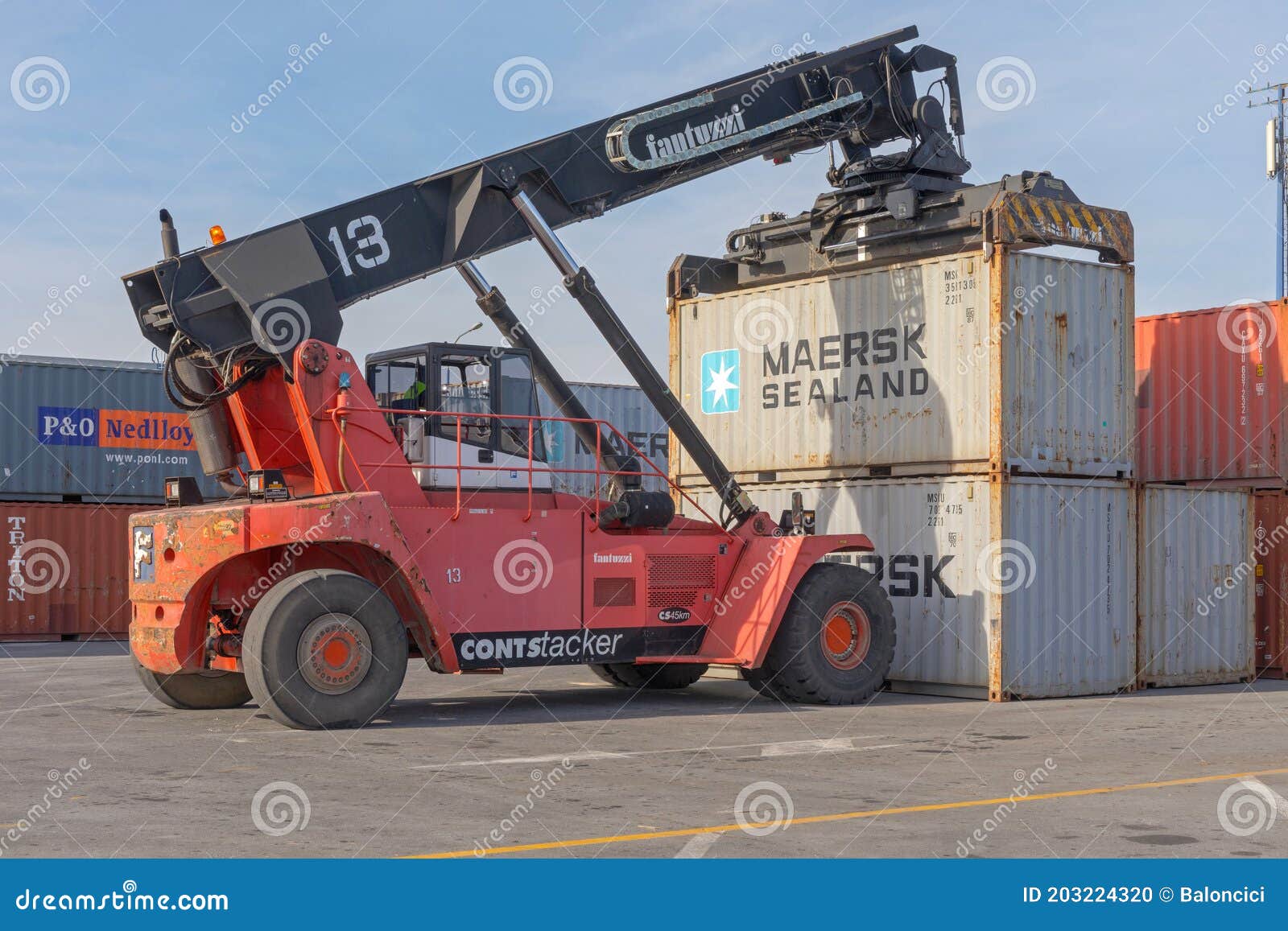 Reach Stacker editorial image. Image of commerce, port - 203224320