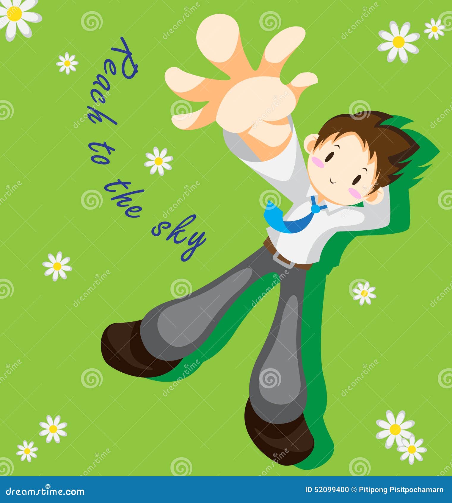 Reach to the sky stock vector. Illustration of happy - 52099400