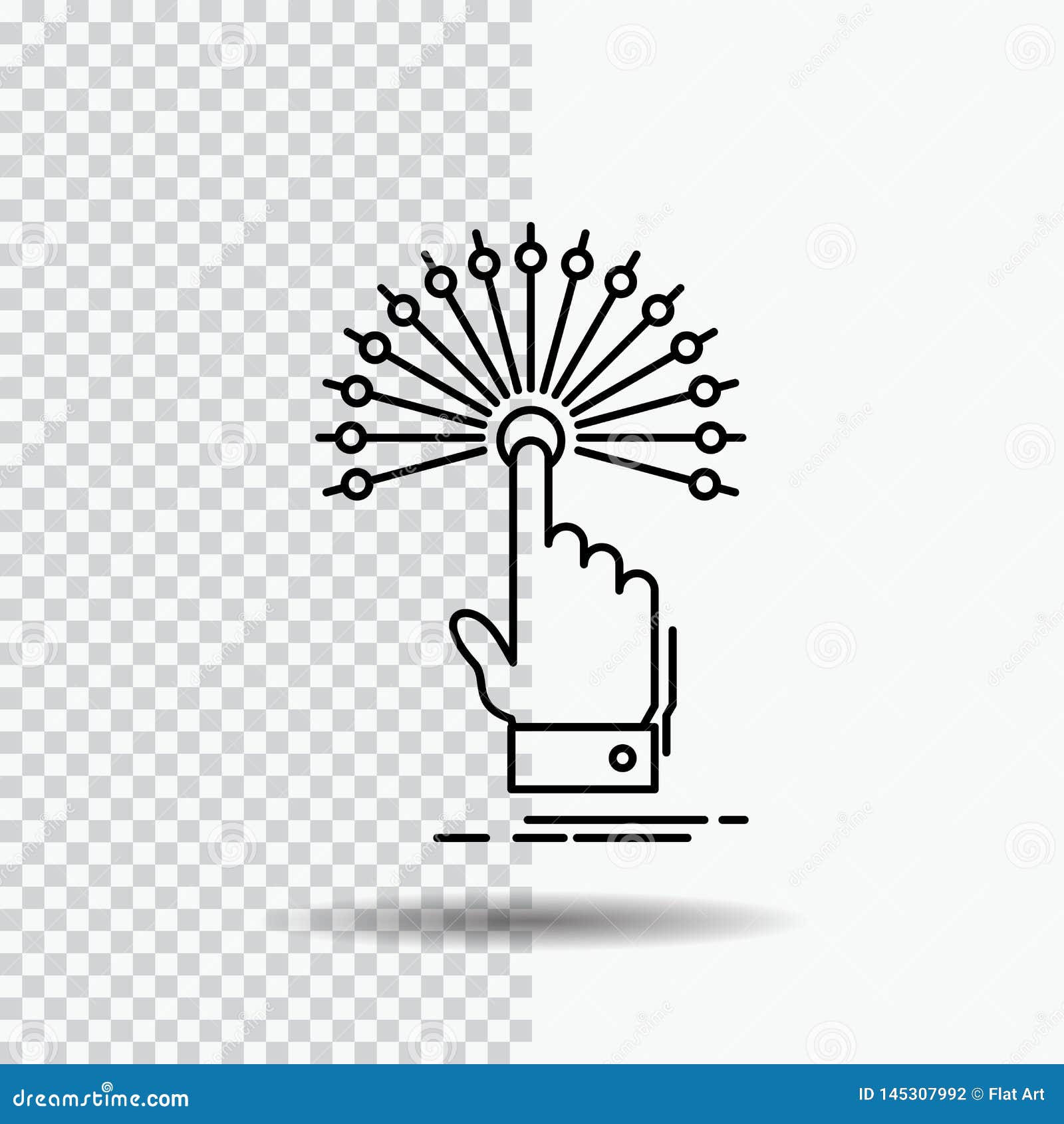Reach, Touch, Destination, Digital, Analytic Line Icon on Transparent ...