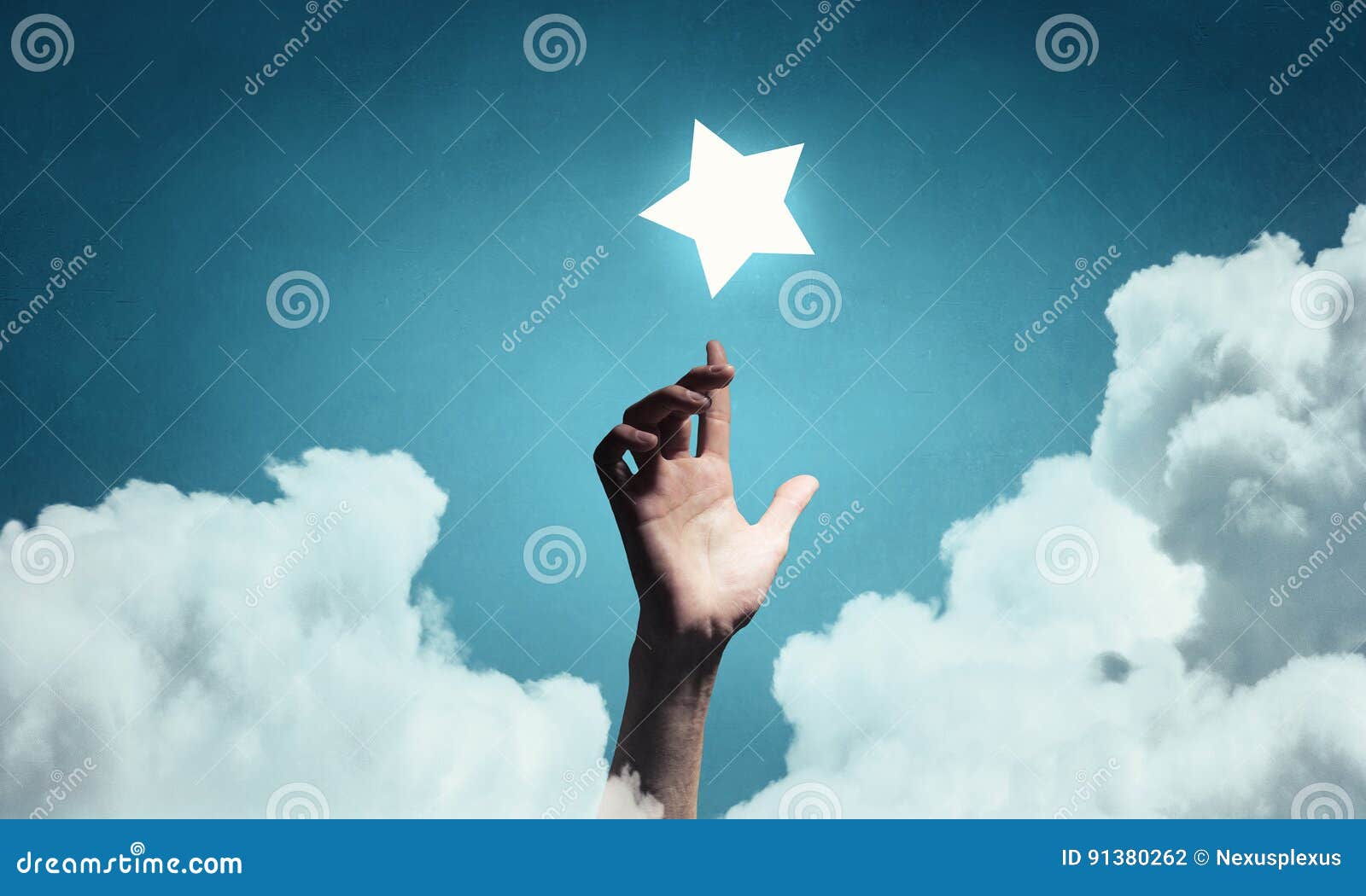 Reach and touch the star stock photo. Image of deep, hand - 91380262