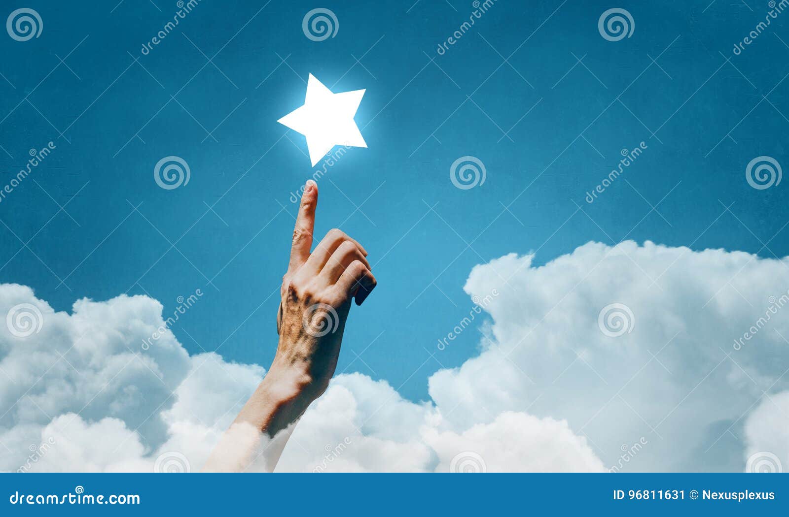 Reach and touch the star stock image. Image of background - 96811631