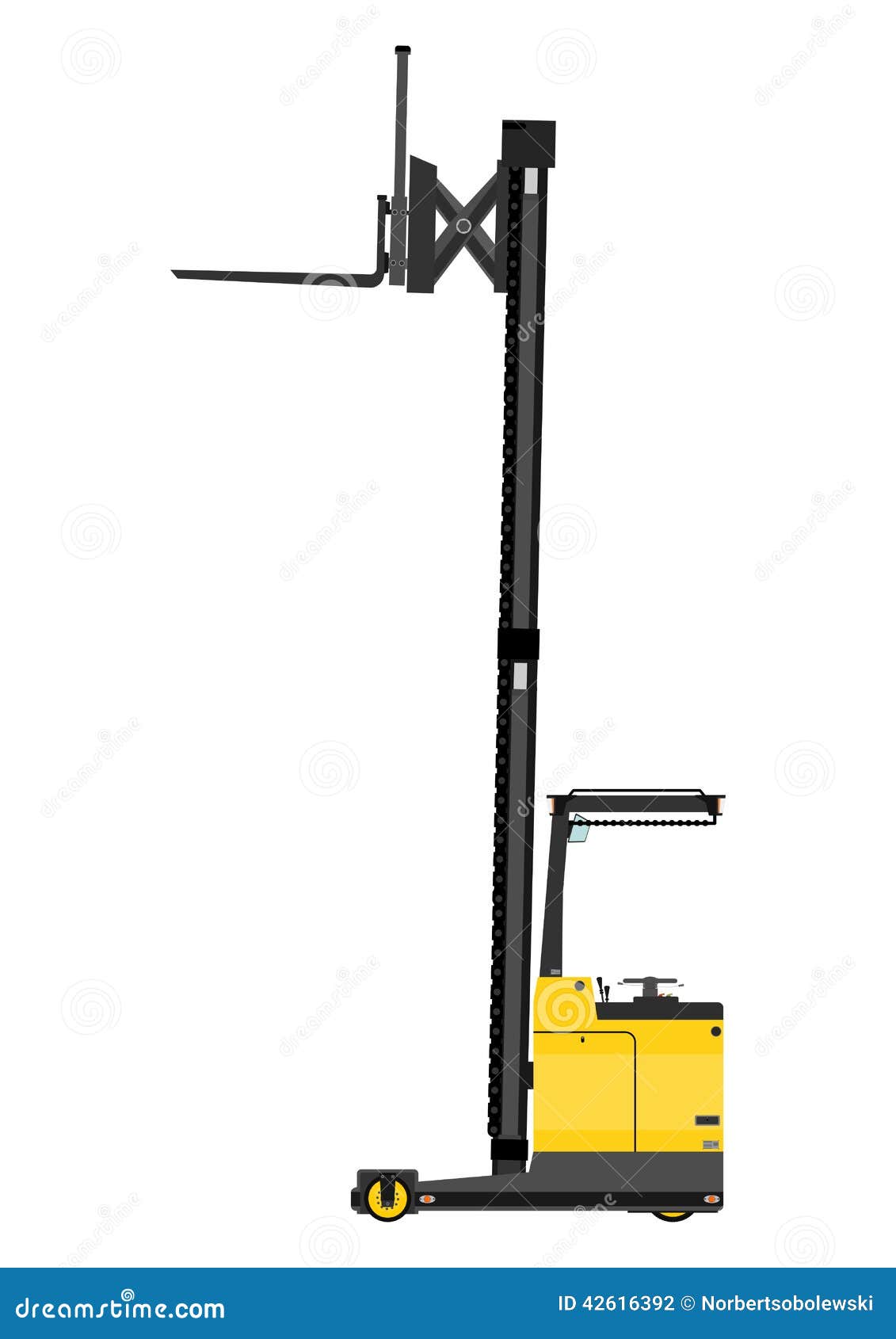Reach truck stock vector. Illustration of load, deliver - 42616392