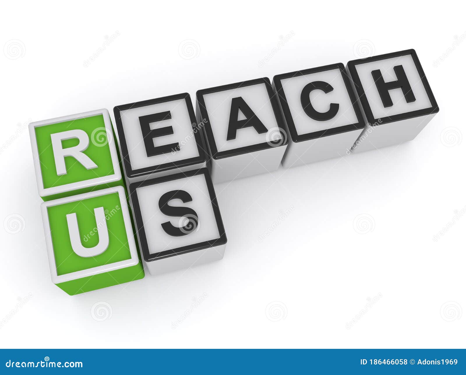 Reach us word blocks stock illustration. Illustration of mail - 186466058