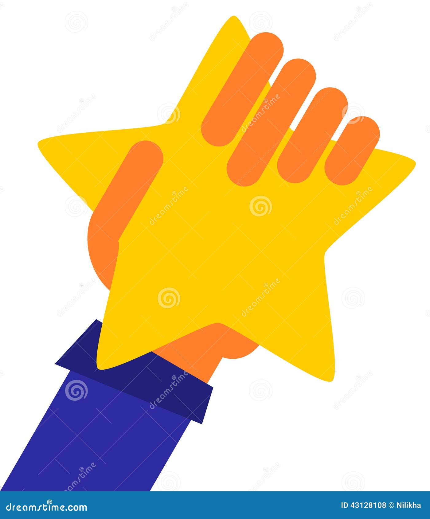 Reached a star stock illustration. Illustration of achieved - 43128108
