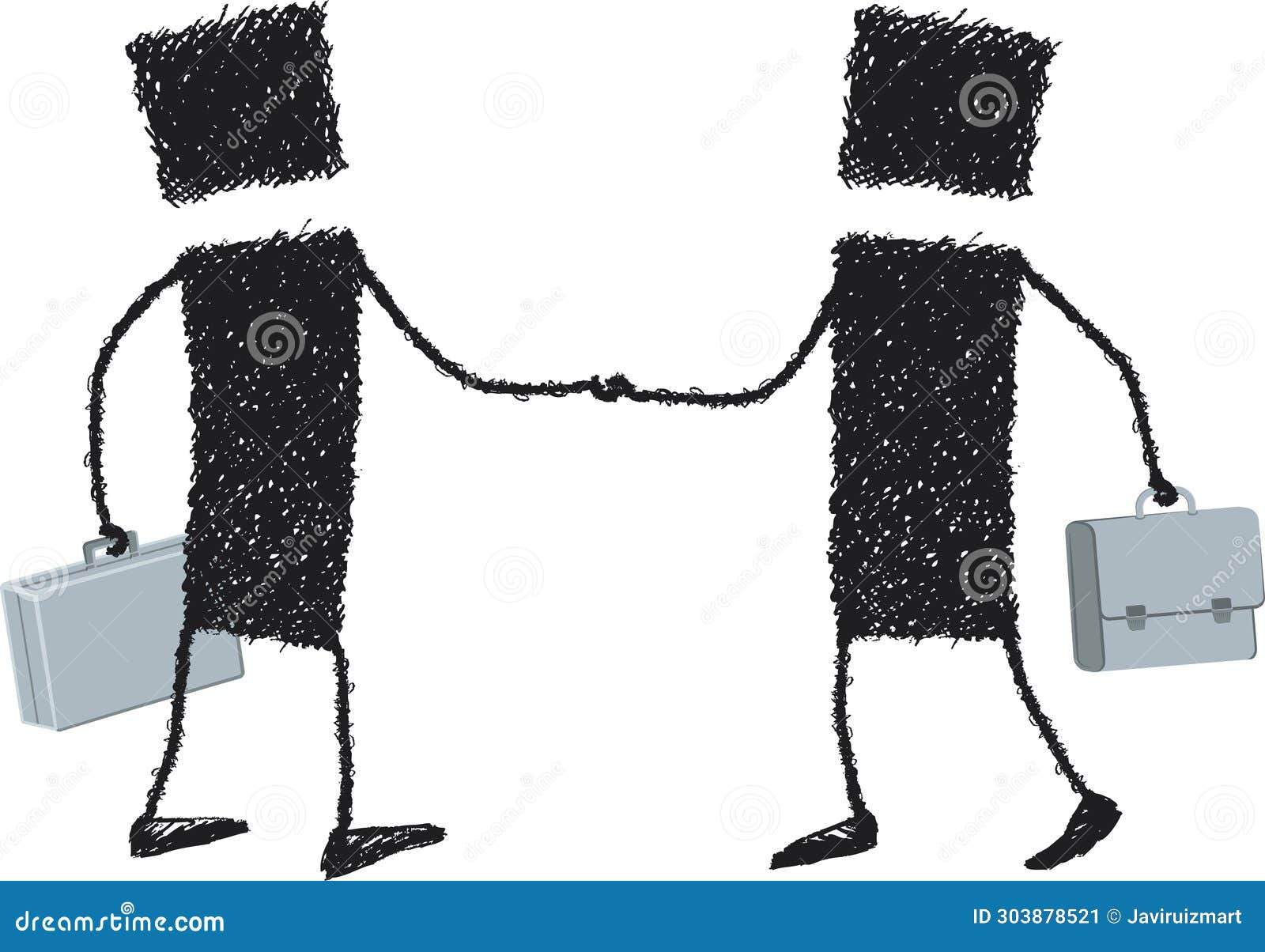 Reaching an Agreement, Stick Figure Stock Illustration - Illustration ...