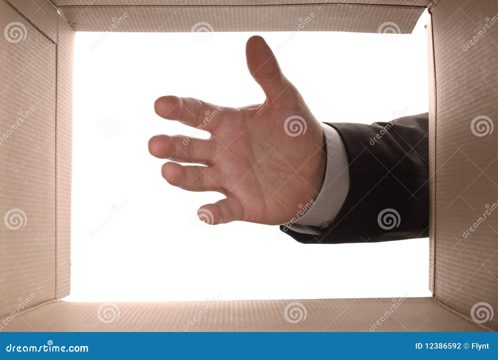 Reaching into a Cardboard Box Stock Photo - Image of stealing ...