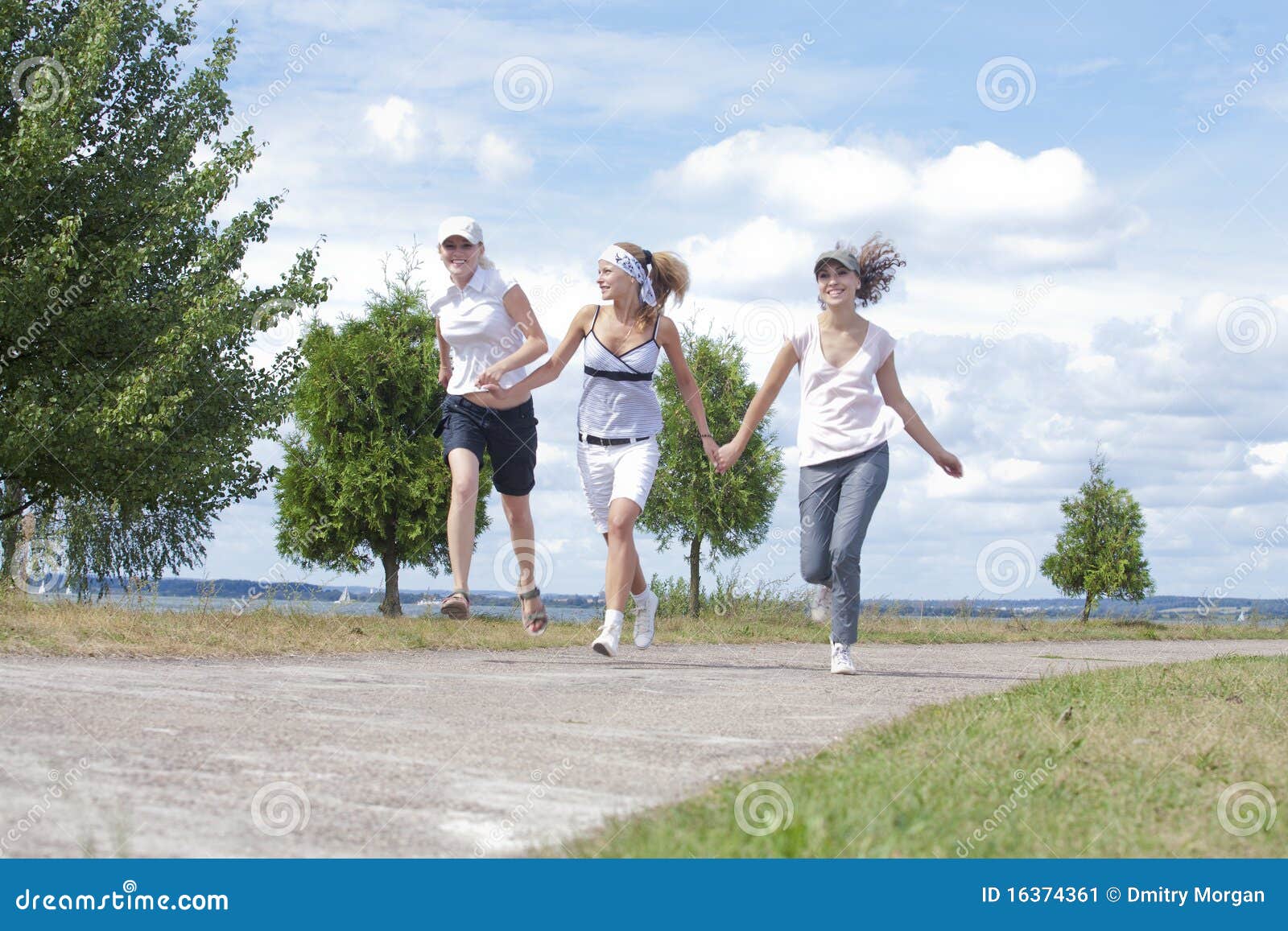 Reaching the goal stock image. Image of ladies, road - 16374361
