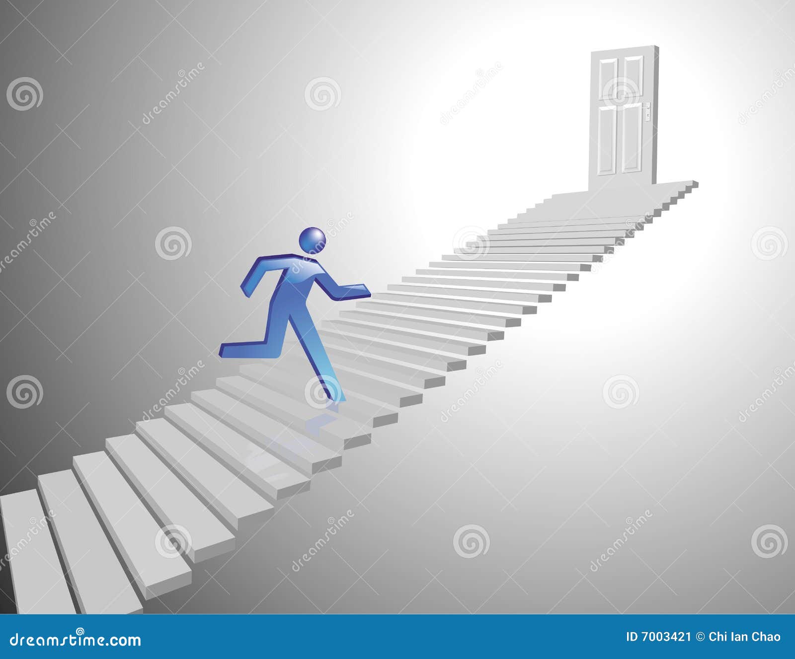 Reaching the goal stock illustration. Illustration of steps - 7003421