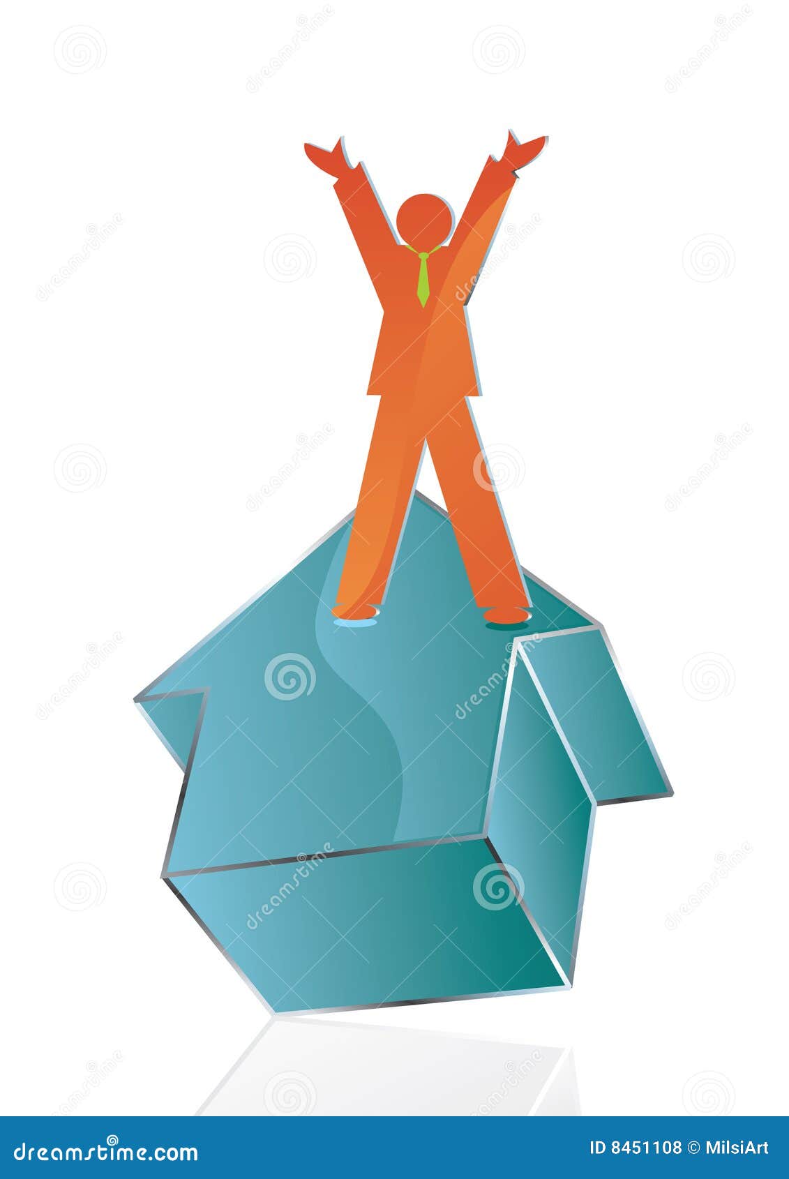 Reaching goal stock vector. Illustration of bold, figure - 8451108