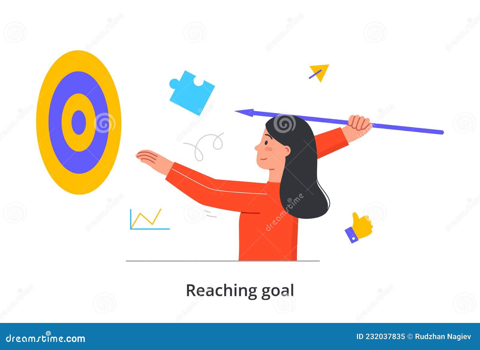 Reaching goal concept stock vector. Illustration of business - 232037835 Reaching goal concept stock vector. Illustration of business - 232037835