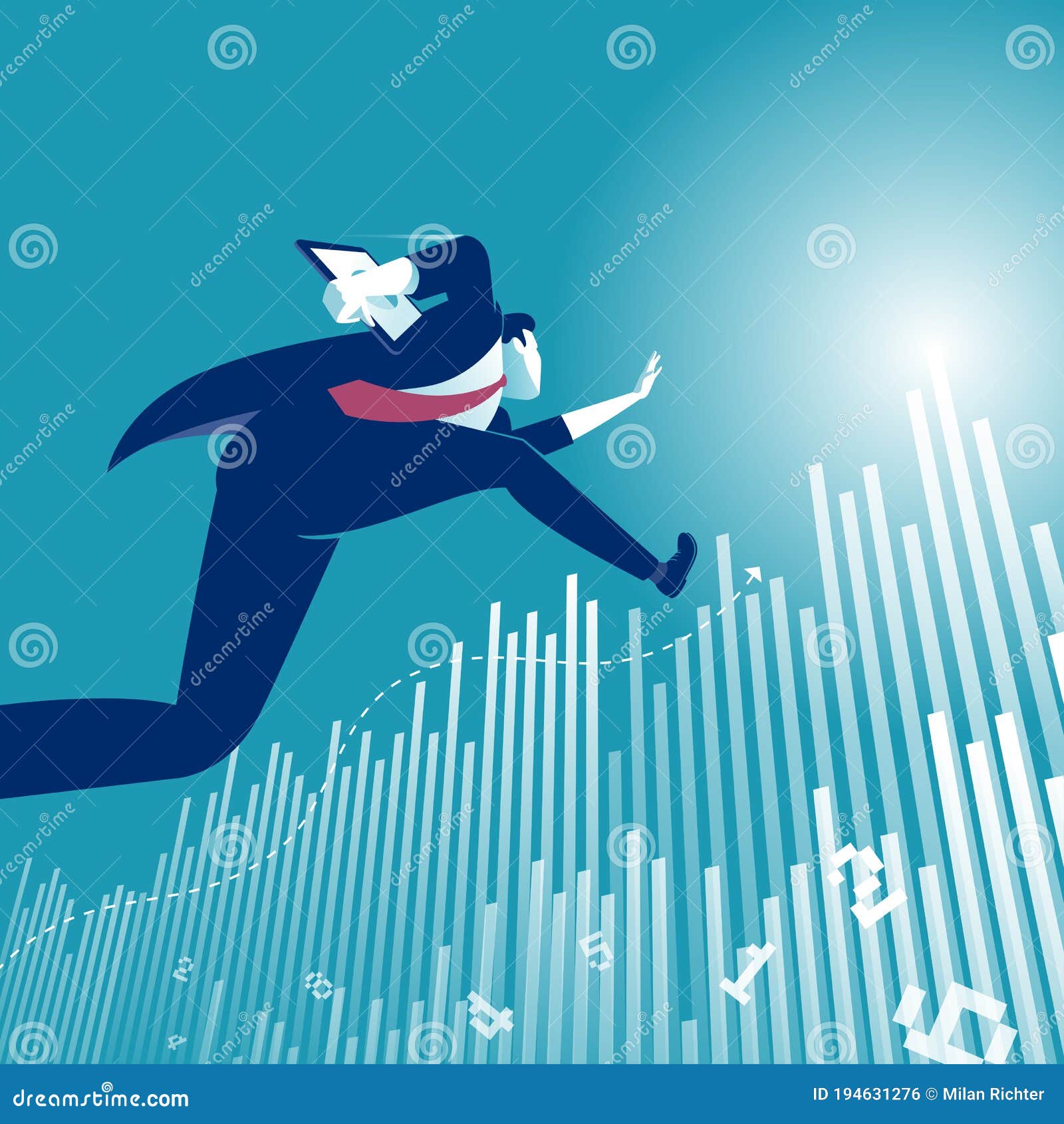 Reaching the Highest Goals stock vector. Illustration of numbers ...