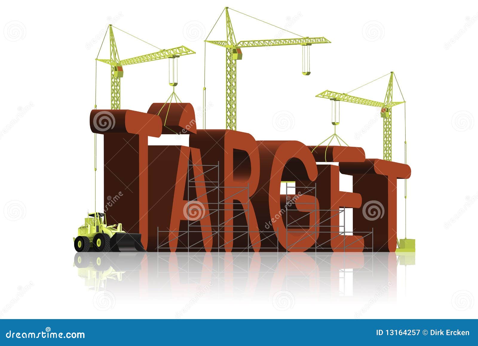 Reaching Goal Succeed Achieve Target Icon 3D Text Royalty-Free Stock ...