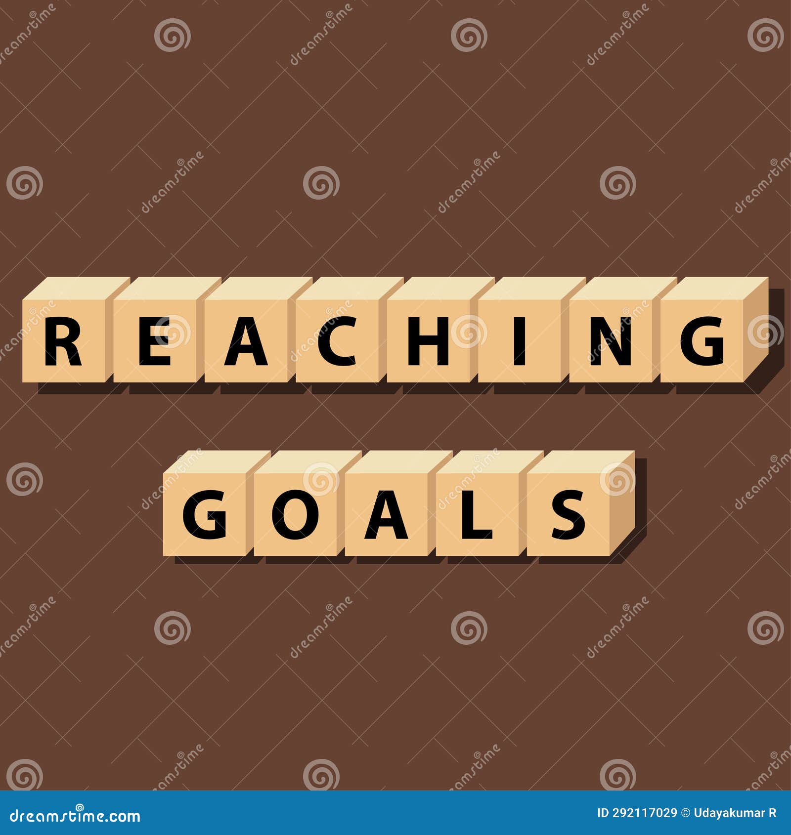Reaching Goals: Cube Words, Positivity, Vector Illustration Design for ...