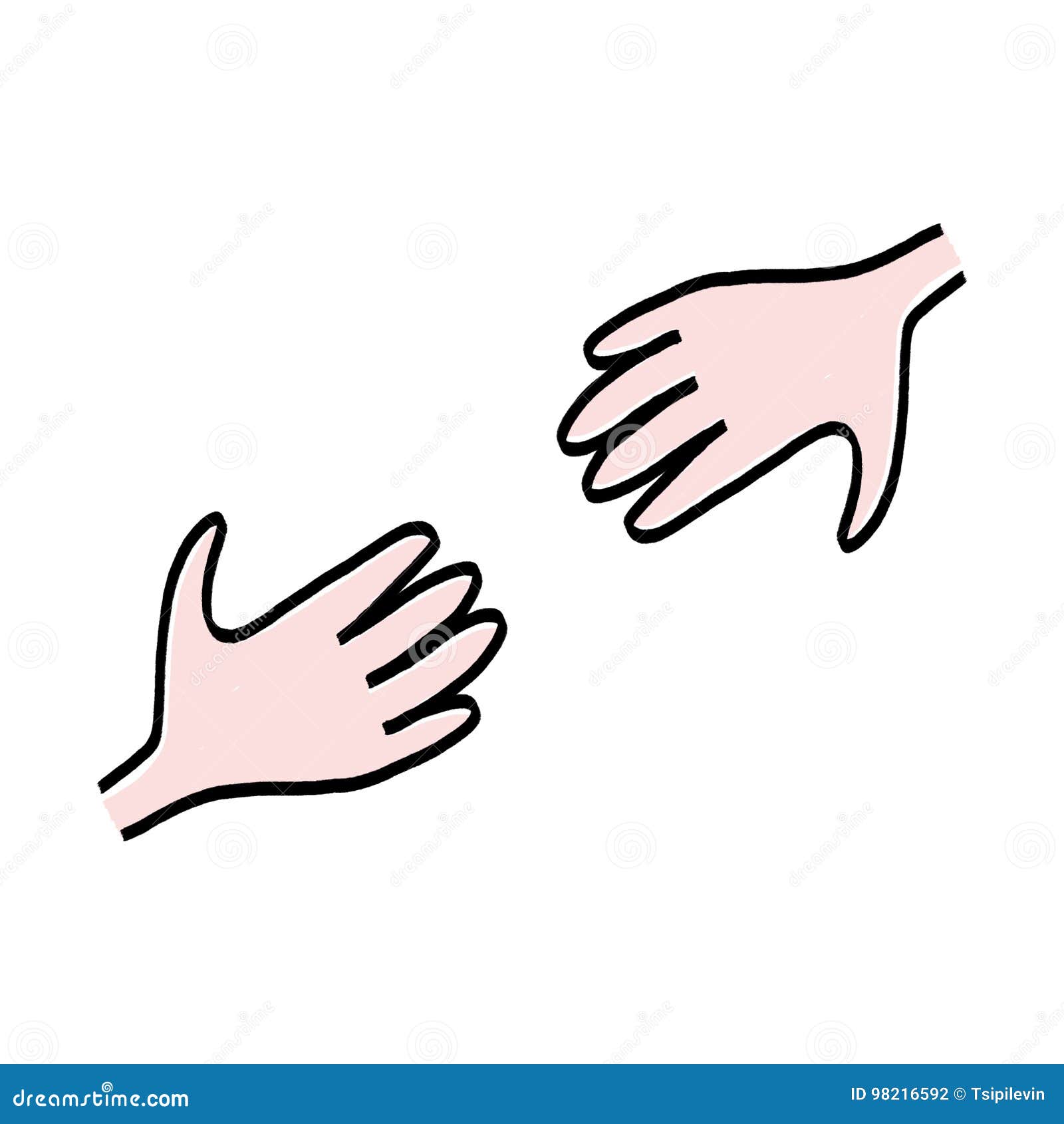 Reaching hands cartoon stock illustration. Illustration of teamwork ...