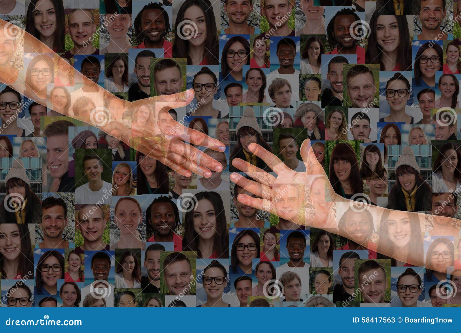 Reaching a Helping Hand People Hands Rescue and Support Stock Image ...