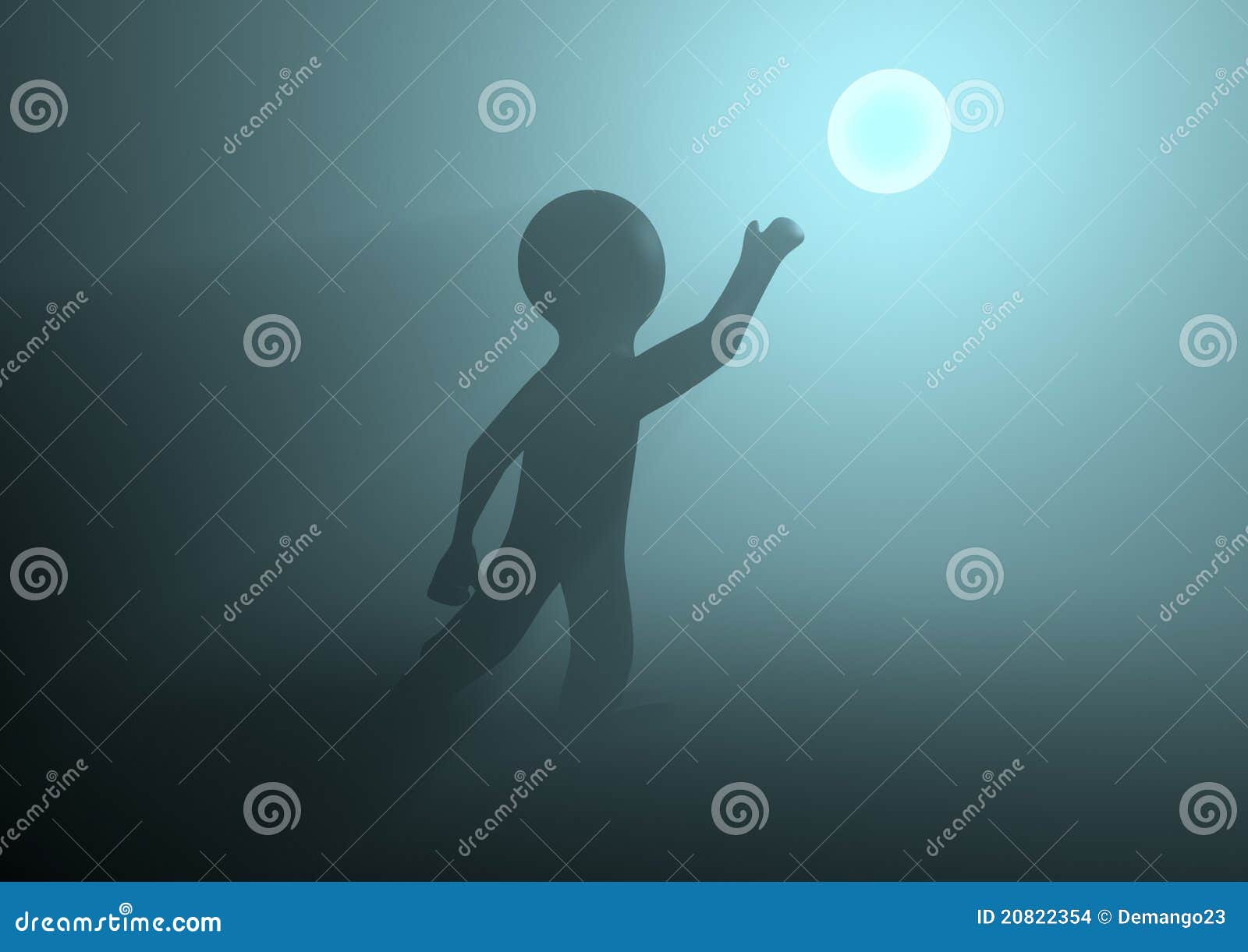 Reaching for the light stock illustration. Illustration of volumetric ...