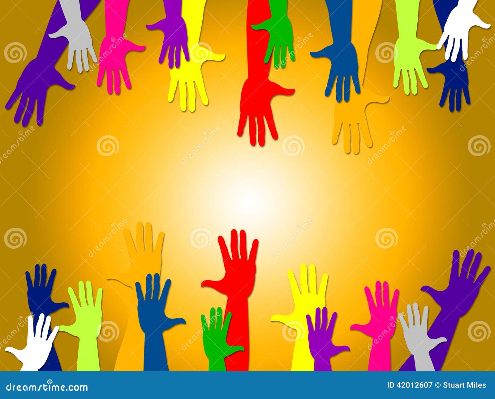 Reaching Out Shows Hands Together and Buddies Stock Illustration ...