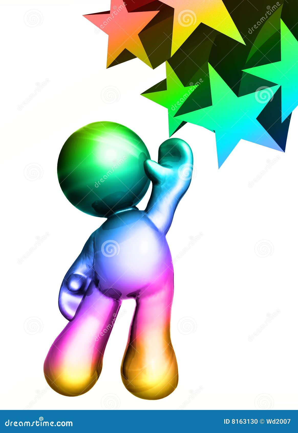 Reaching success stars stock illustration. Illustration of pose - 8163130