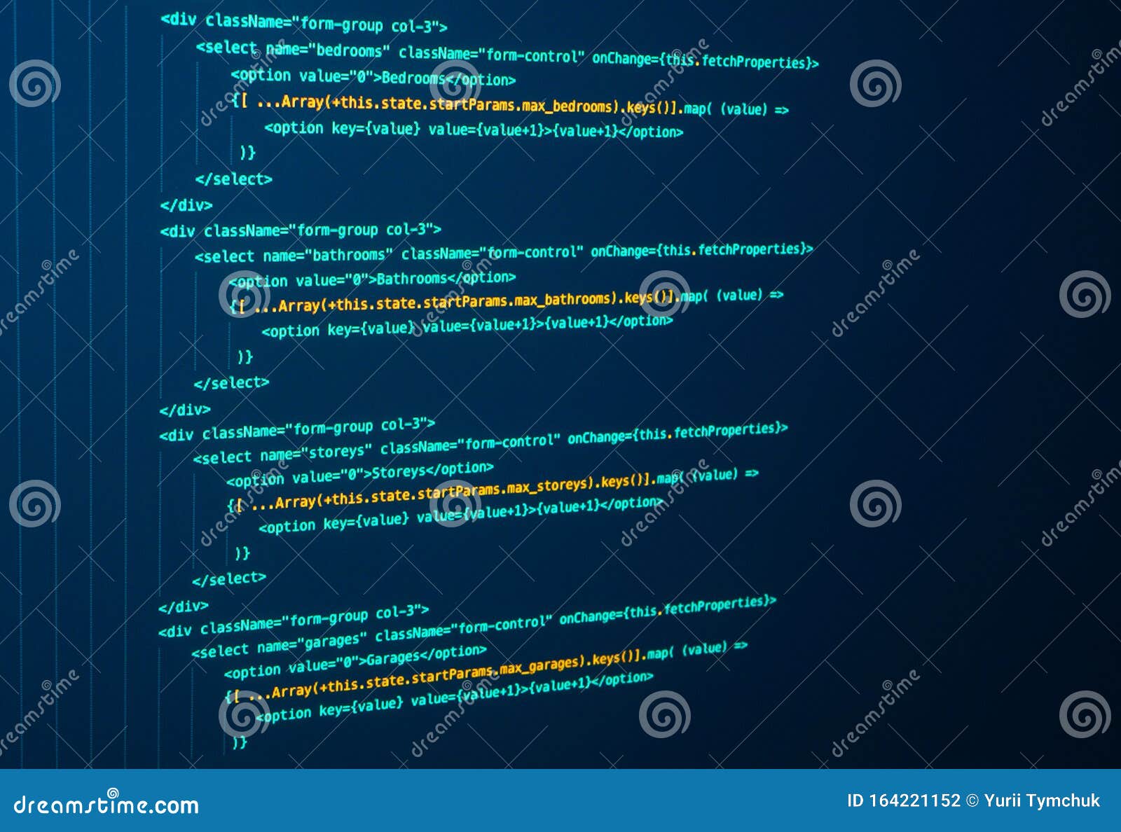 React Coding Computer Language Javascript Java Source Code Programming Code On The Screen