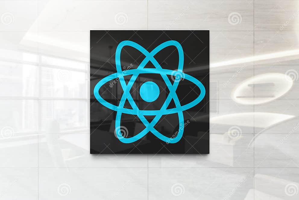 React on Glossy Office Wall Realistic Texture Editorial Photography ...