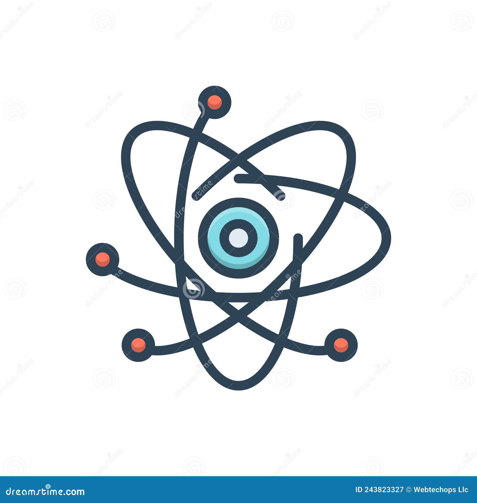 Color Illustration Icon for React, Chemistry and Fusion Stock ...