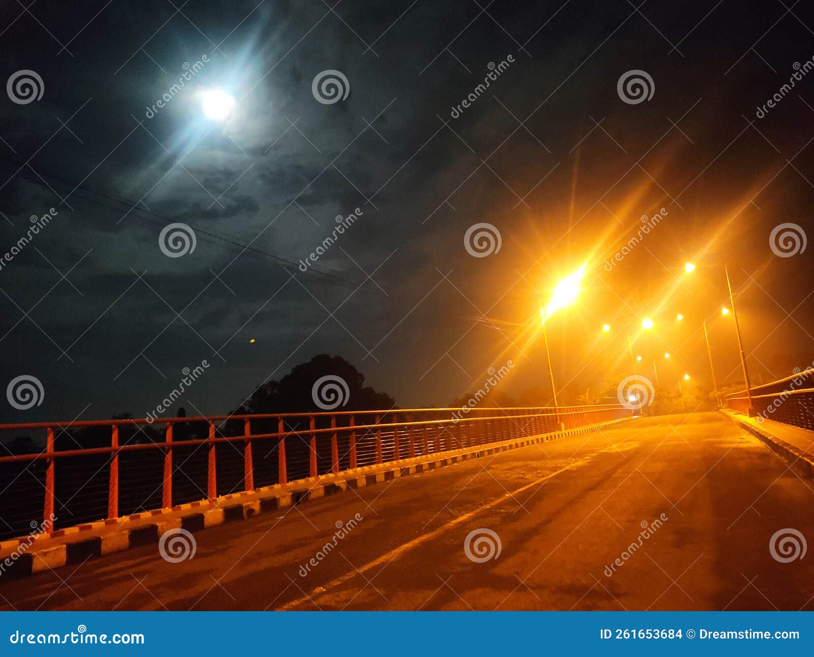 React with Light in the Middle of the Night Stock Photo - Image of dusk ...
