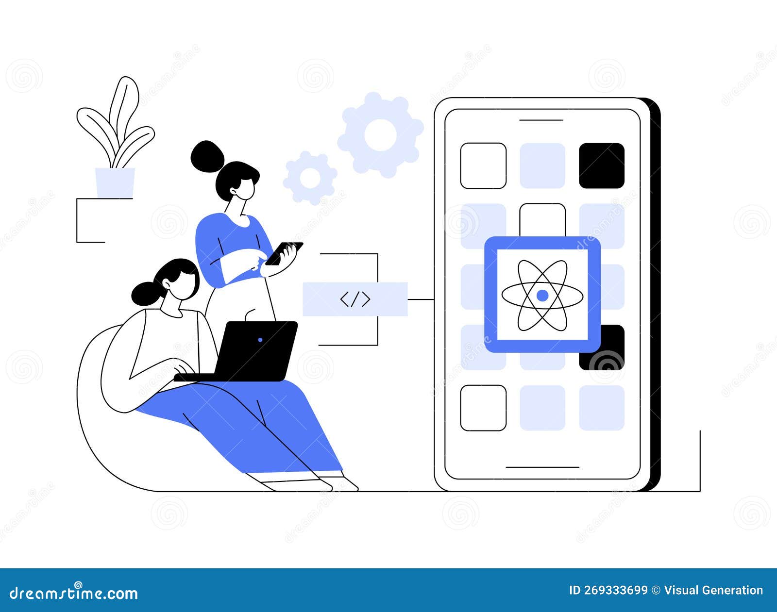 React Native Mobile App Abstract Concept Vector Illustration Stock Vector Illustration Of