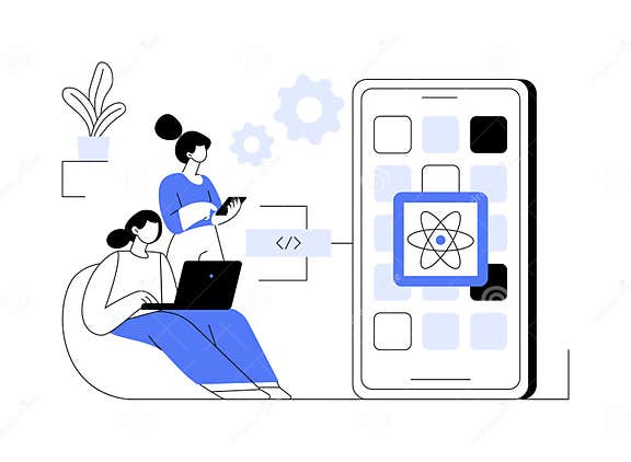 React Native Mobile App Abstract Concept Vector Illustration. Stock ...