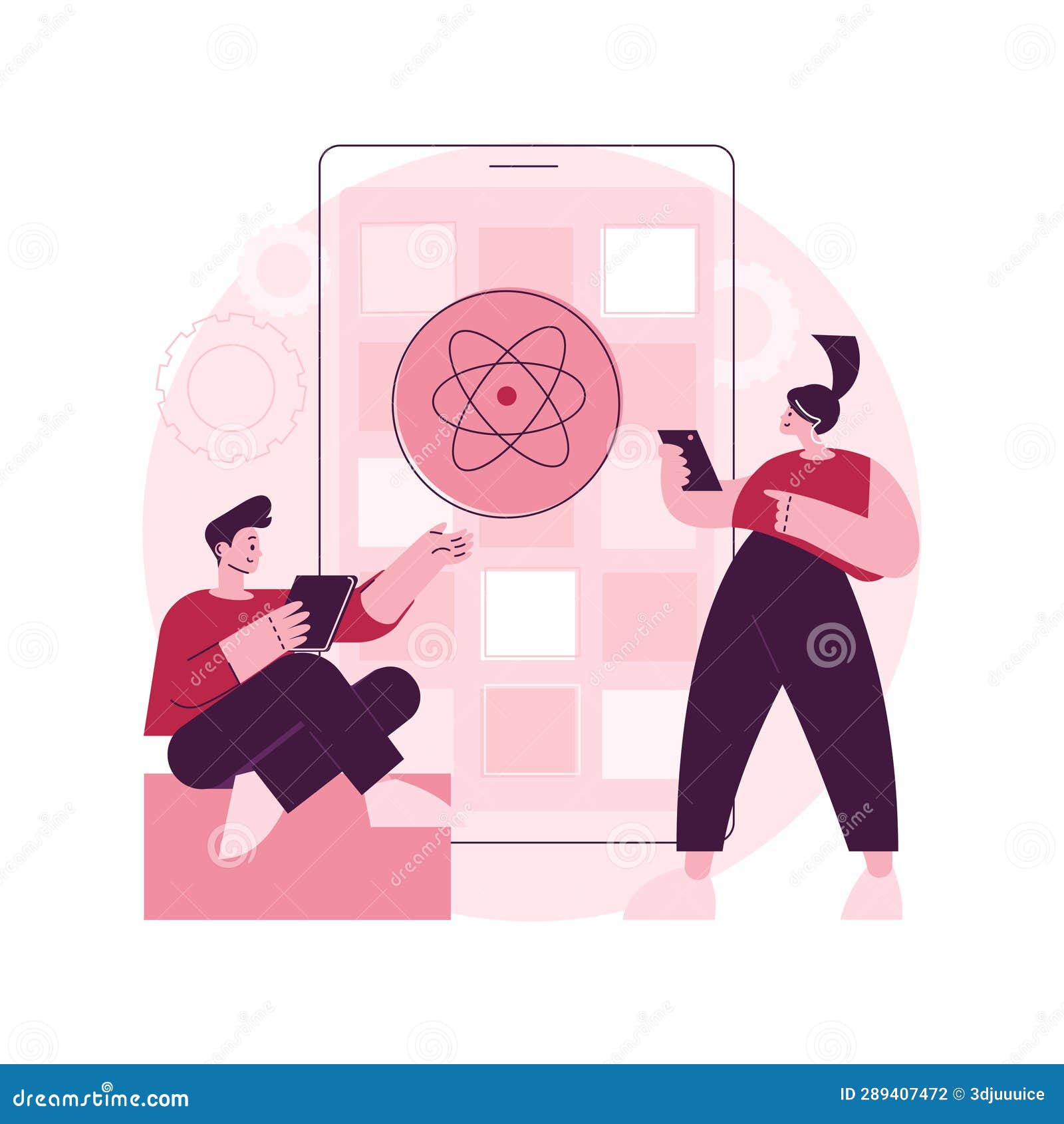 React Native Mobile App Abstract Concept Vector Illustration Stock
