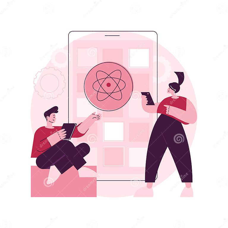 React Native Mobile App Abstract Concept Vector Illustration. Stock ...
