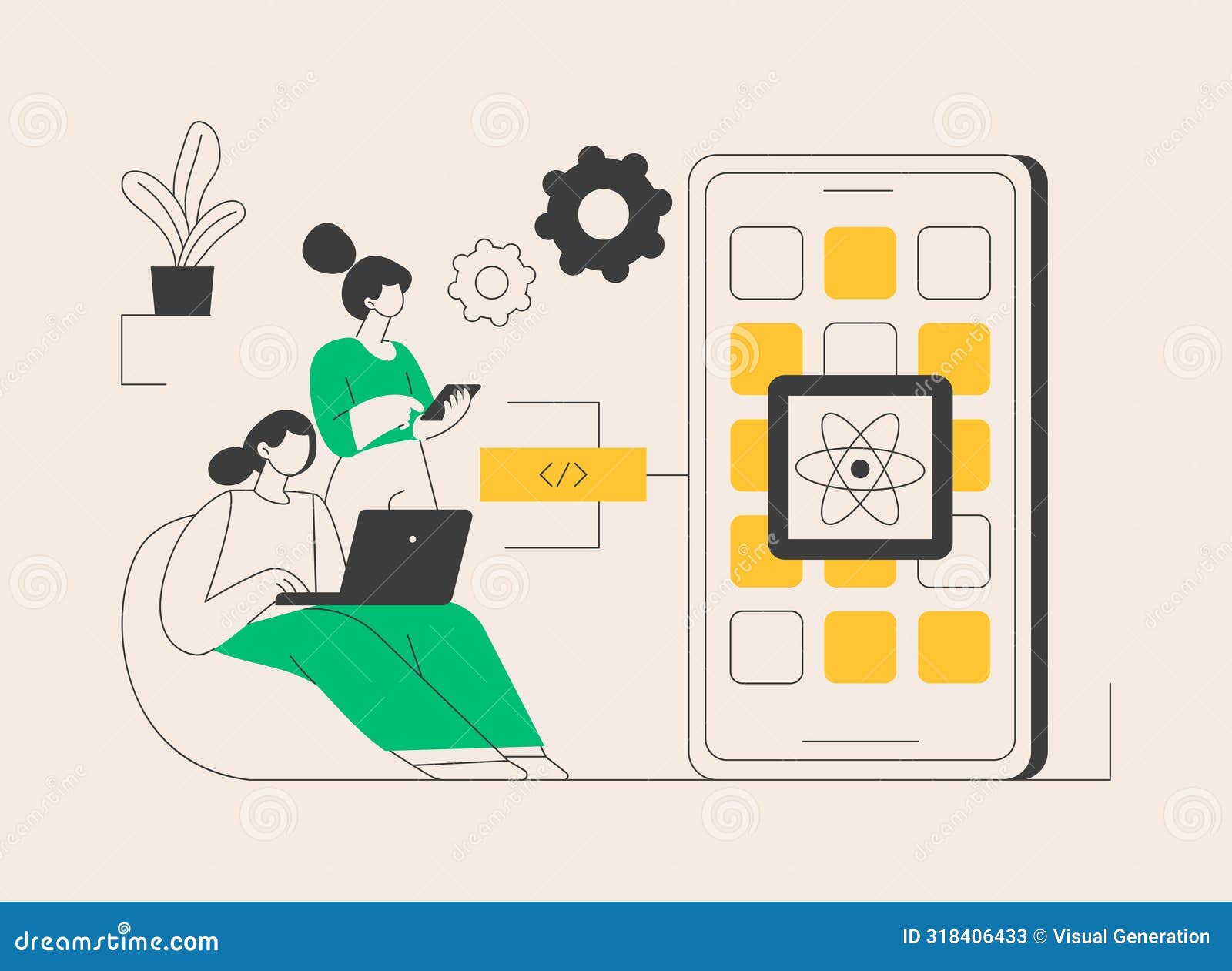 React Native Mobile App Abstract Concept Vector Illustration Stock Illustration Illustration