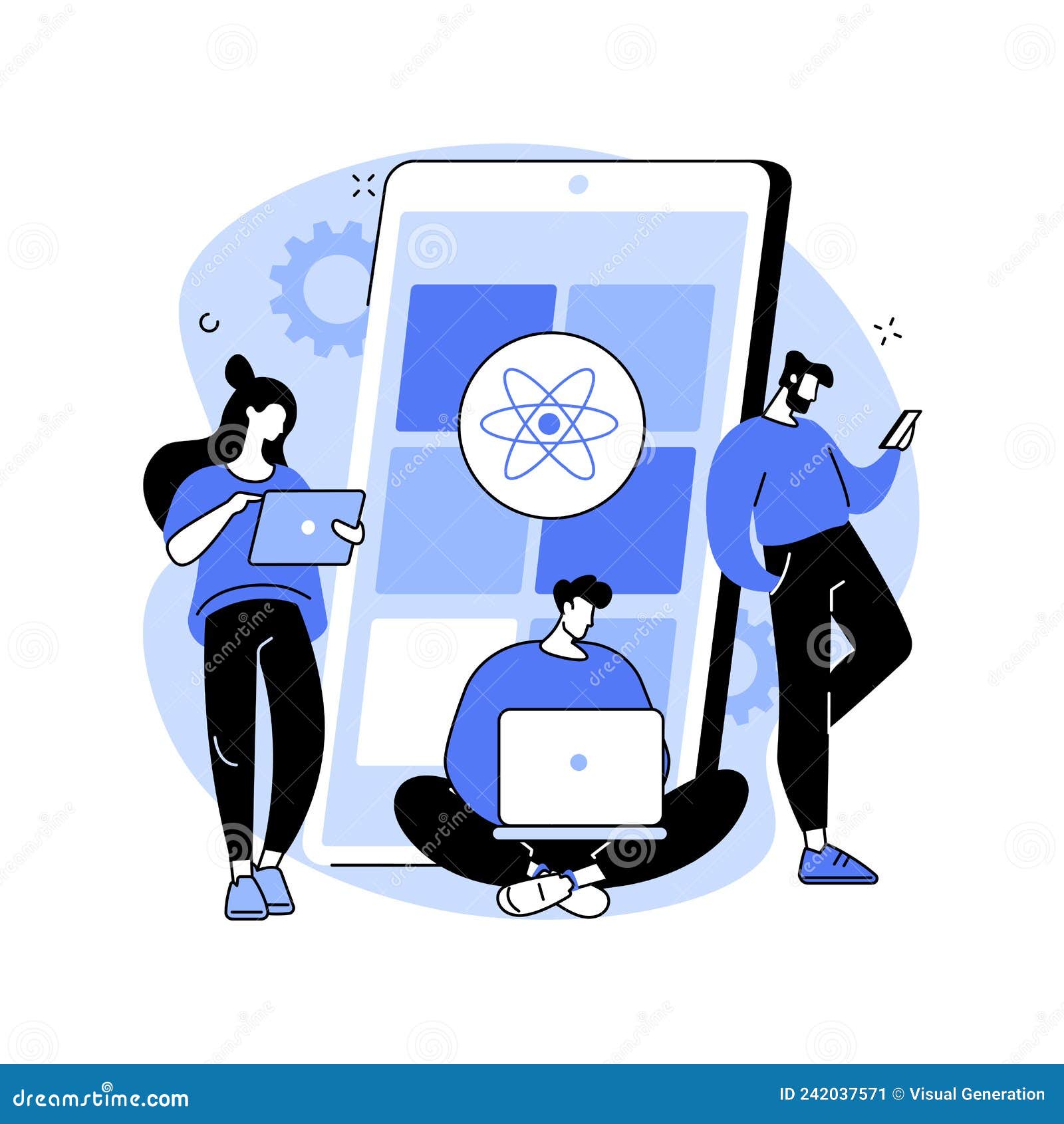 React Native Mobile App Abstract Concept Vector Illustration Stock Vector Illustration Of