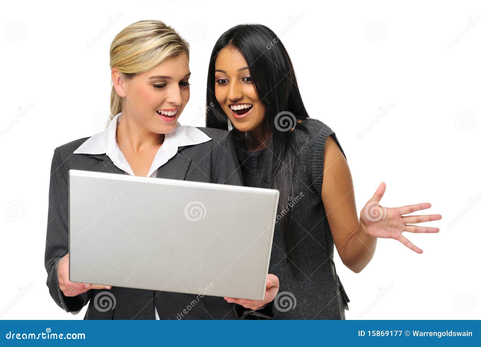 Reaction business women stock image. Image of multiracial - 15869177