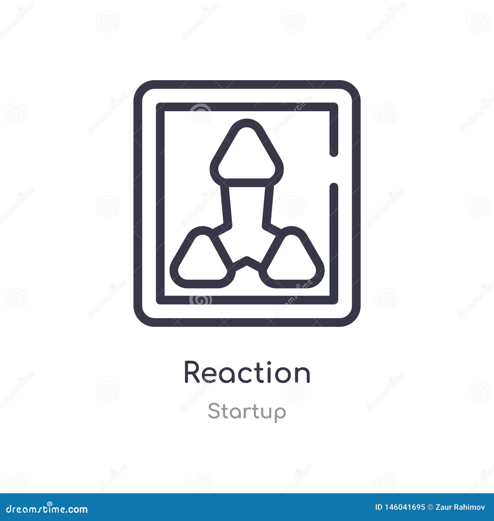 Reaction Outline Icon. Isolated Line Vector Illustration from Startup ...