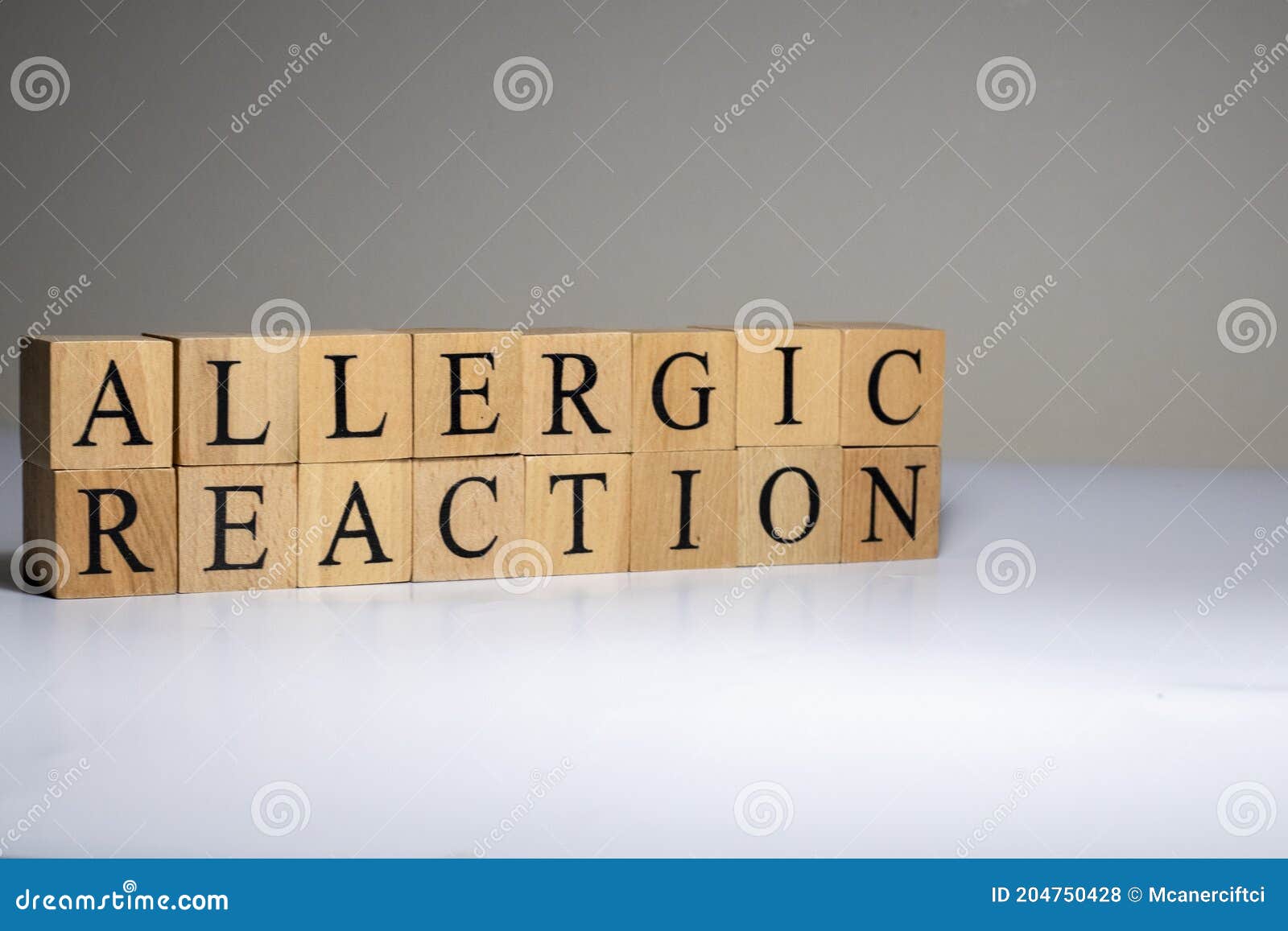 Reaction Word in Wooden Cube. Close Up. Stock Photo - Image of letters ...