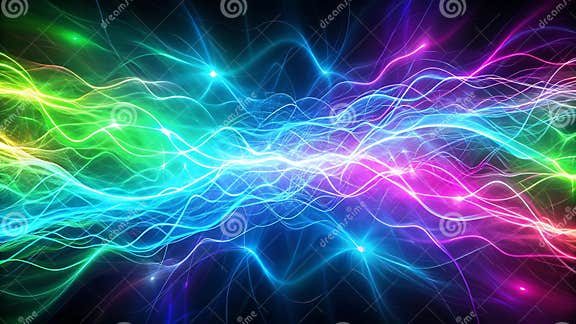 Reactive Light Pulses Background in Electric Blue Tones Stock Photo ...