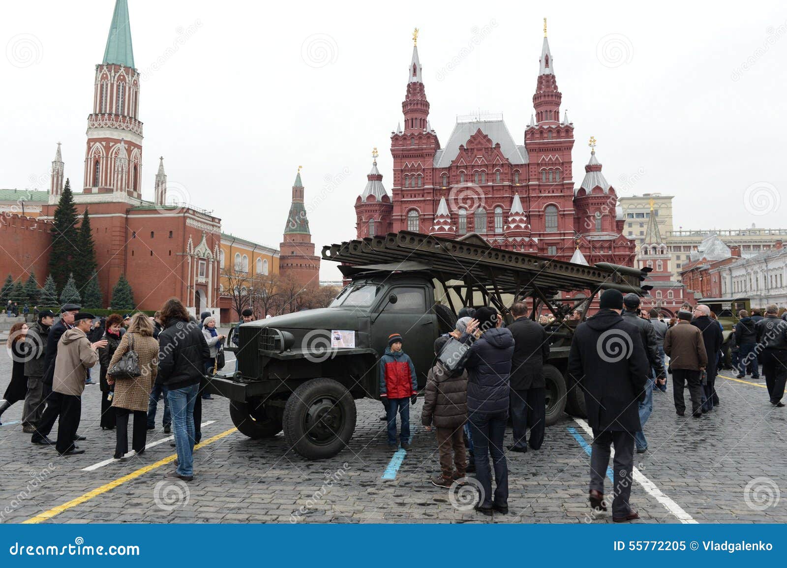 Reactive System of Volley Fire at the Base of the Car Studebaker at the ...