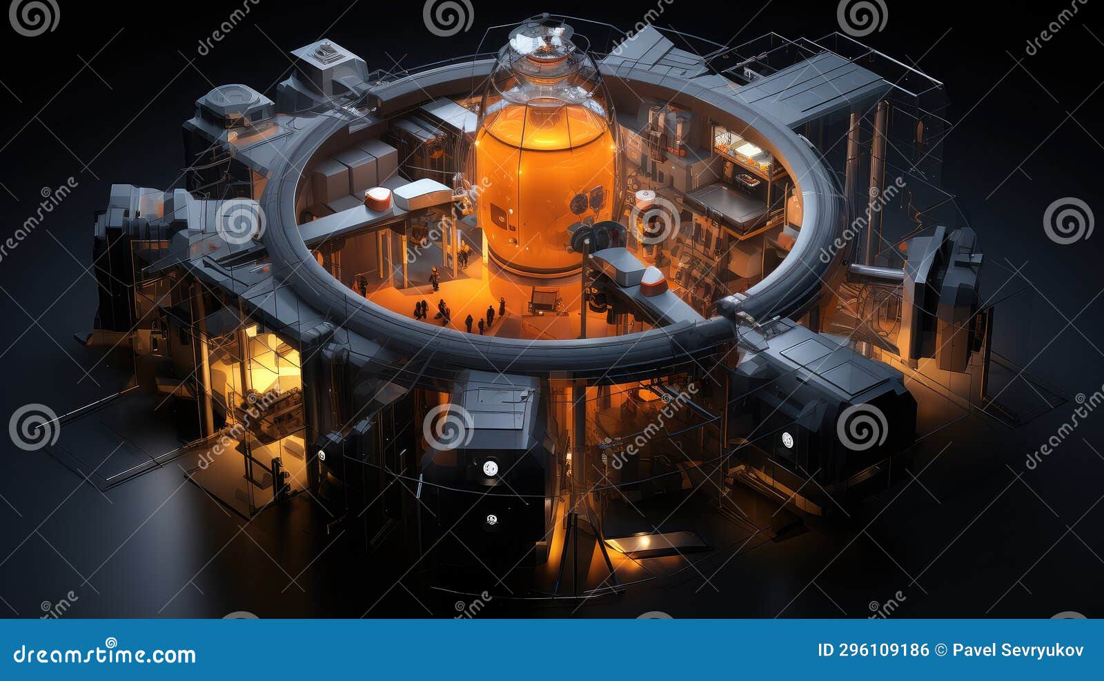 Reactor Small Modular Nuclear Stock Illustration - Illustration of ...