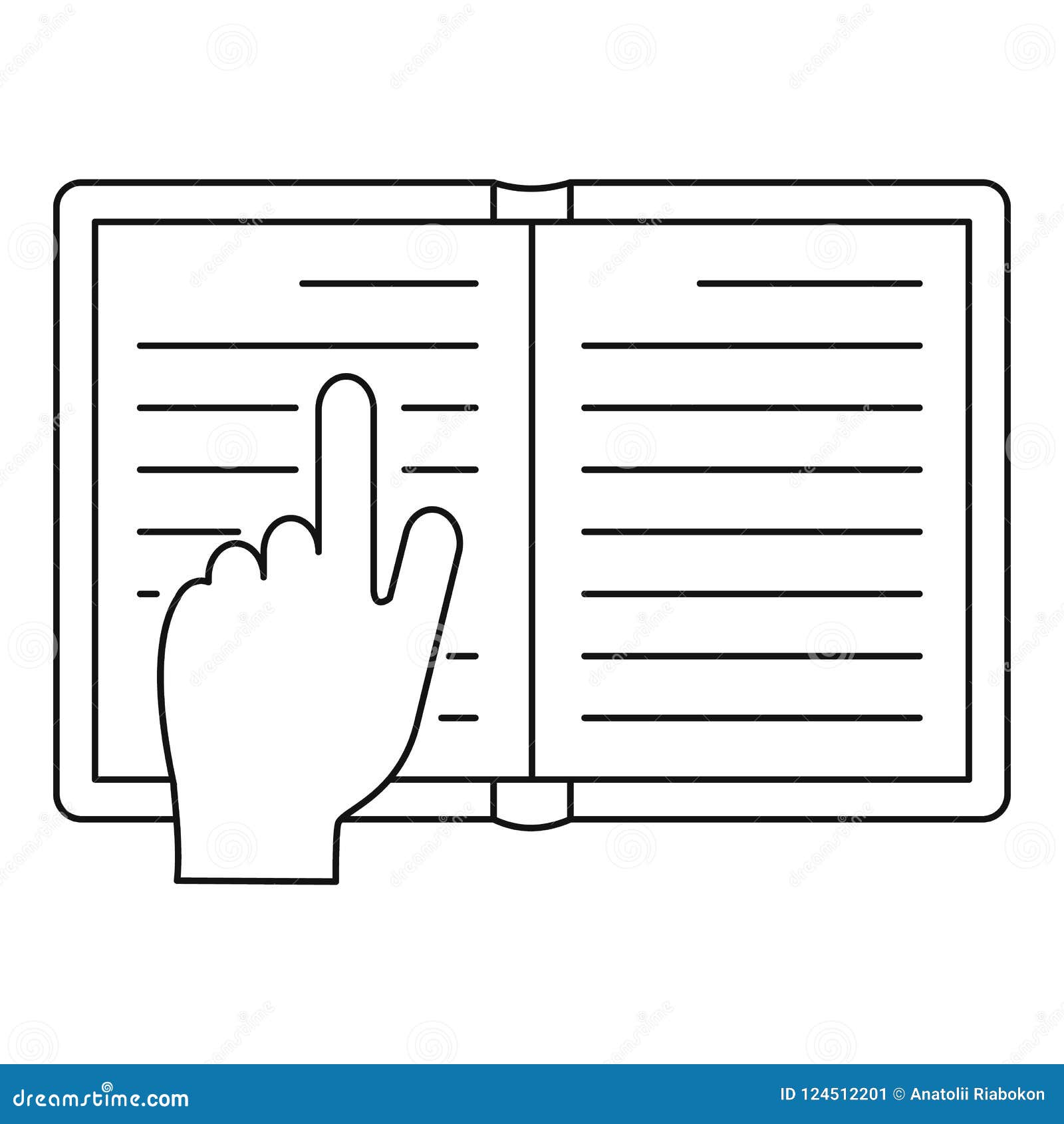 Read Book Icon, Outline Style Stock Illustration - Illustration of ...