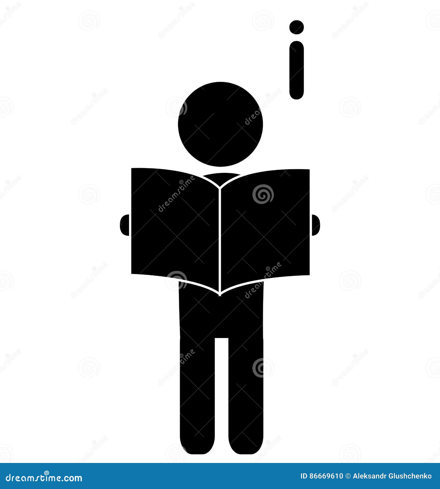 Read Book Man Flat Icon Pictogram Isolated on White Stock Vector ...
