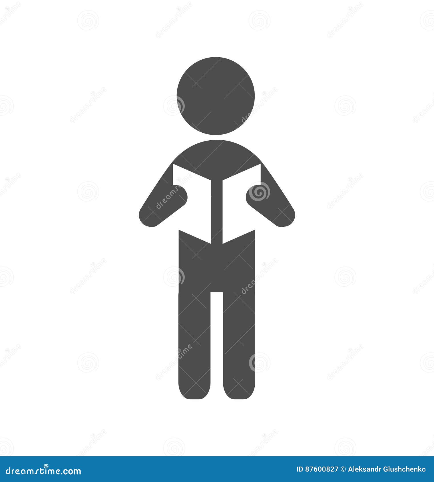 Read Book Man Flat Icon Pictogram Isolated on White Stock Vector ...