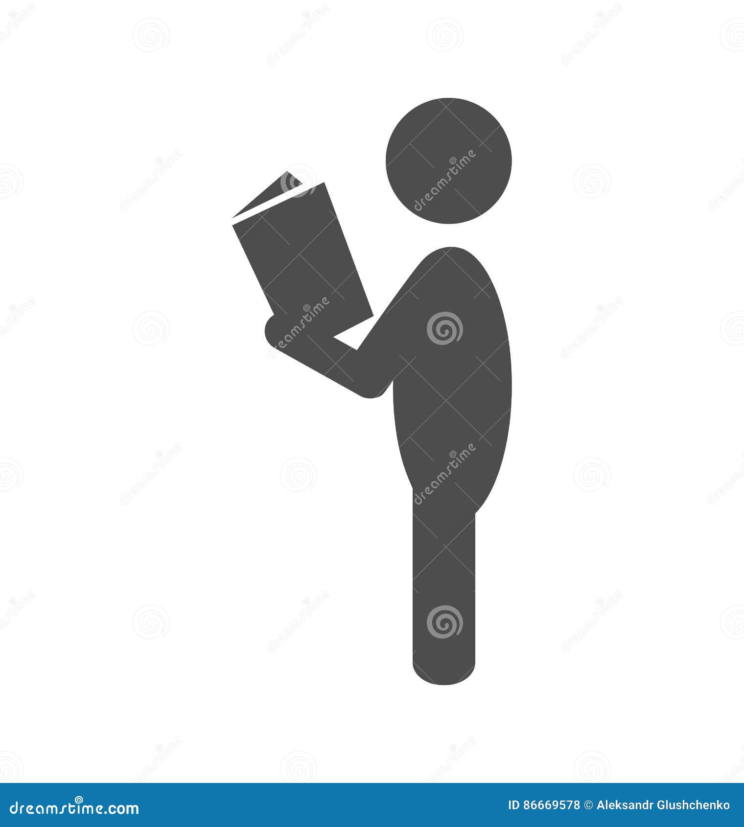 Read Book Man Flat Icon Pictogram on White Stock Vector - Illustration ...
