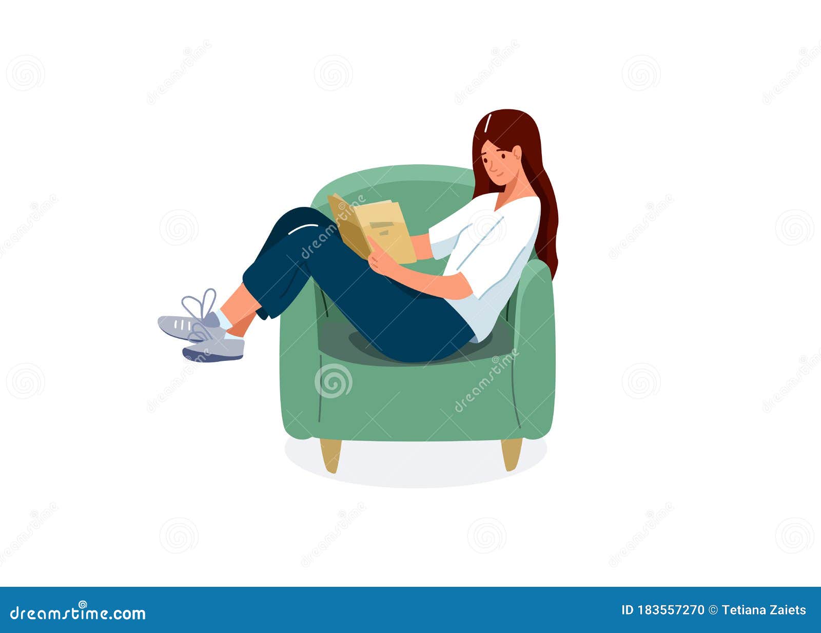 Reading In A Chair Clipart