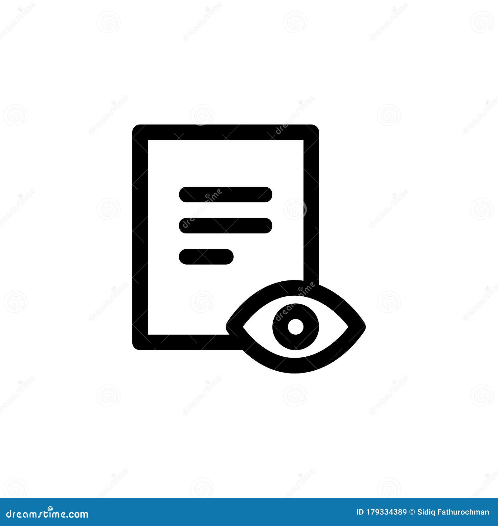 Read Document Icon stock vector. Illustration of button - 179334389