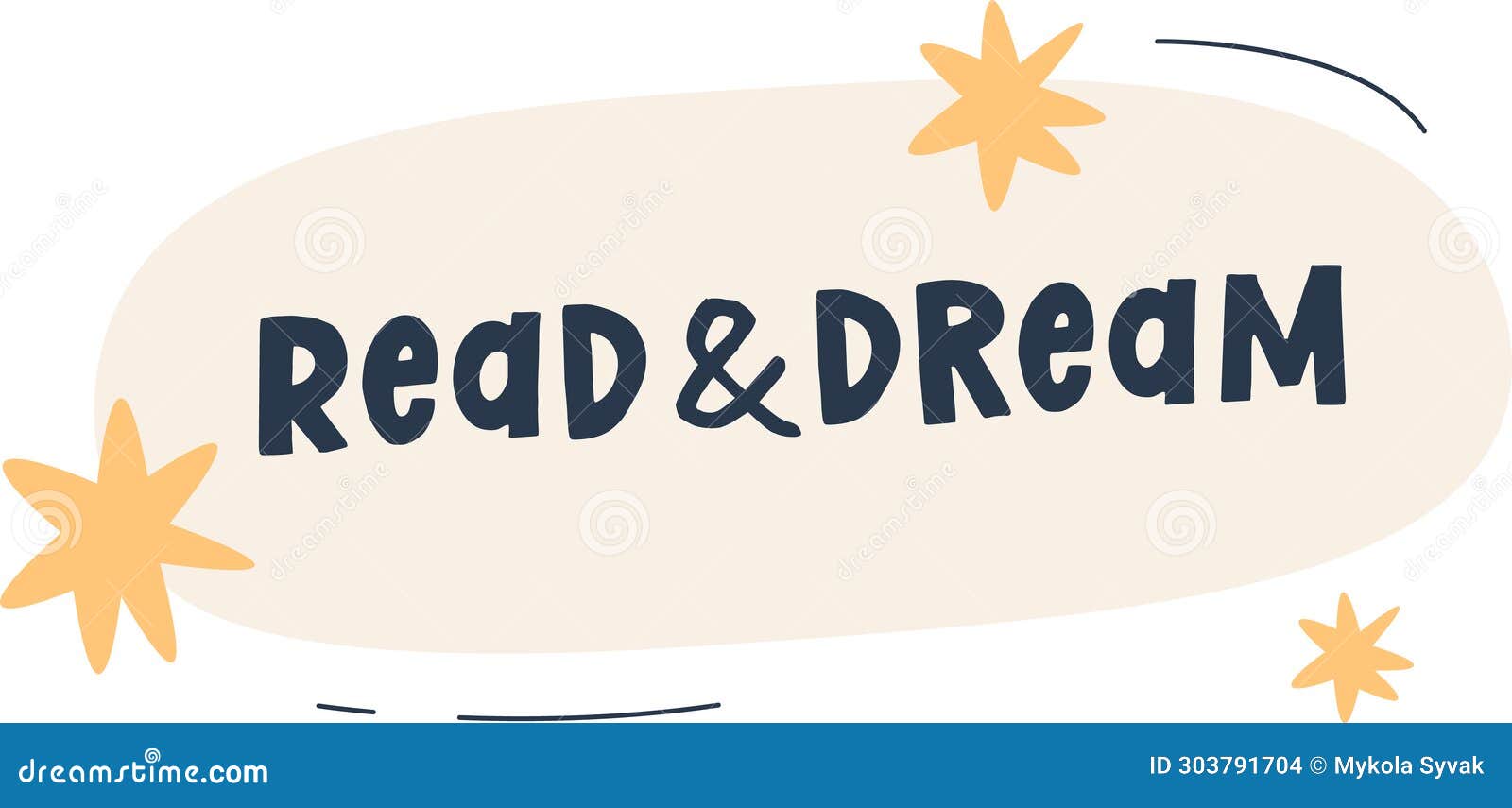 Read and Dream Lettering Bubble Stock Illustration - Illustration of ...